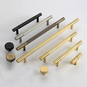 Knurled Antique Brass Drawer Handles Pull, Solid Brass Cabinet Pulls Knobs Handles, Wardrobe ...