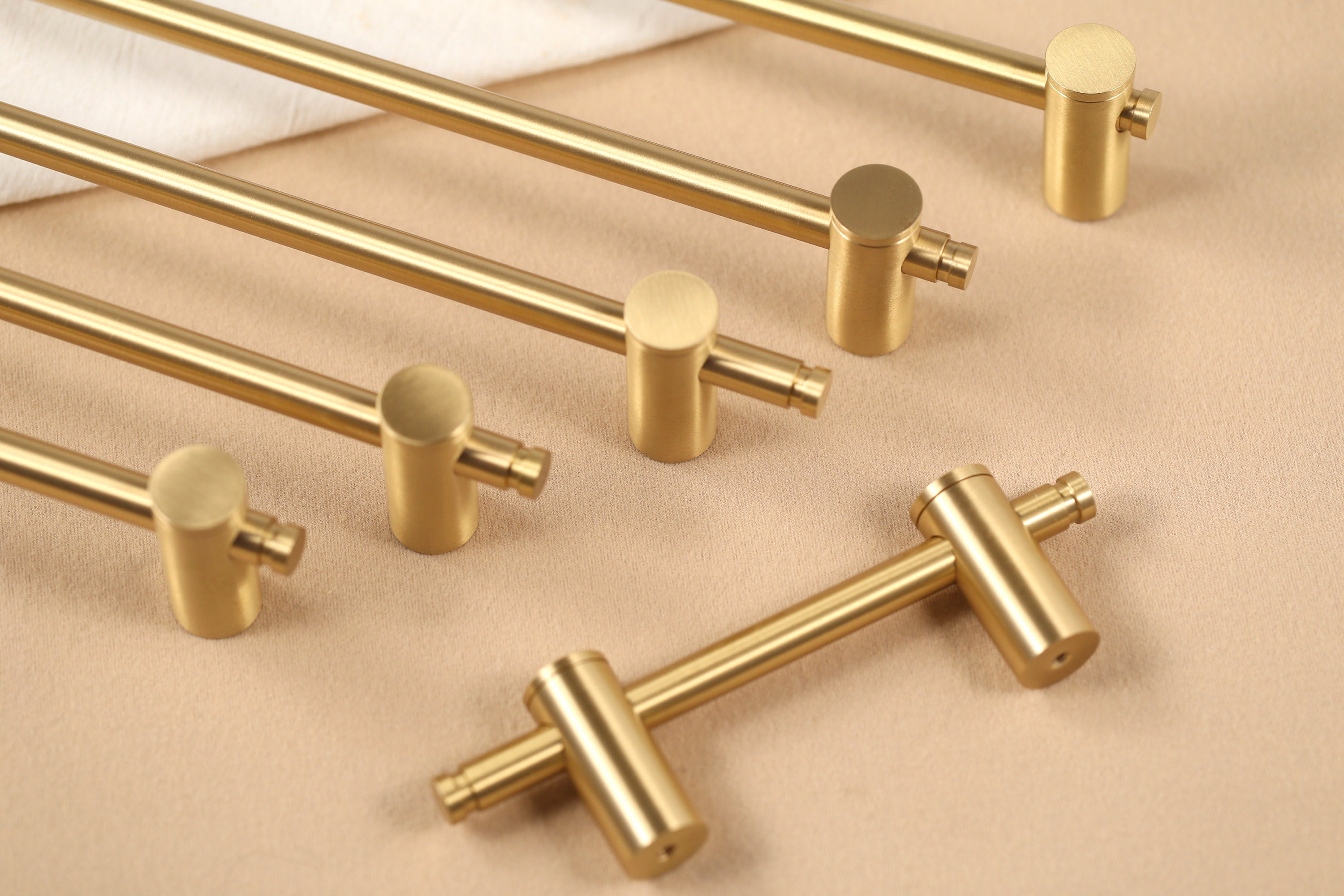 Adjustable Long Cabinet Pulls Knobs Bar Handles Brass Drawer Dresser ...