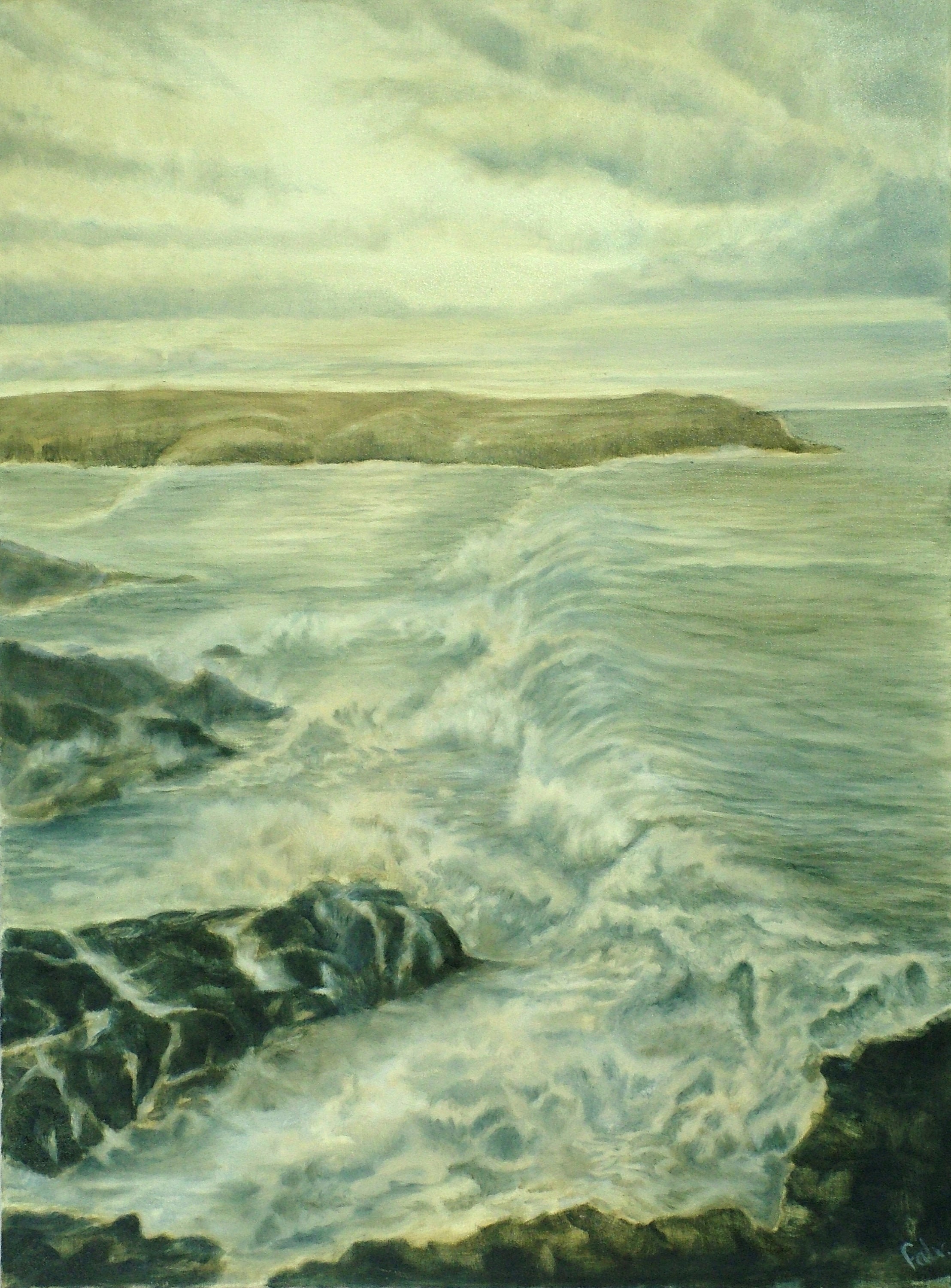 Holywell Bay Cornish Seascape Art Greetings Card - Etsy UK