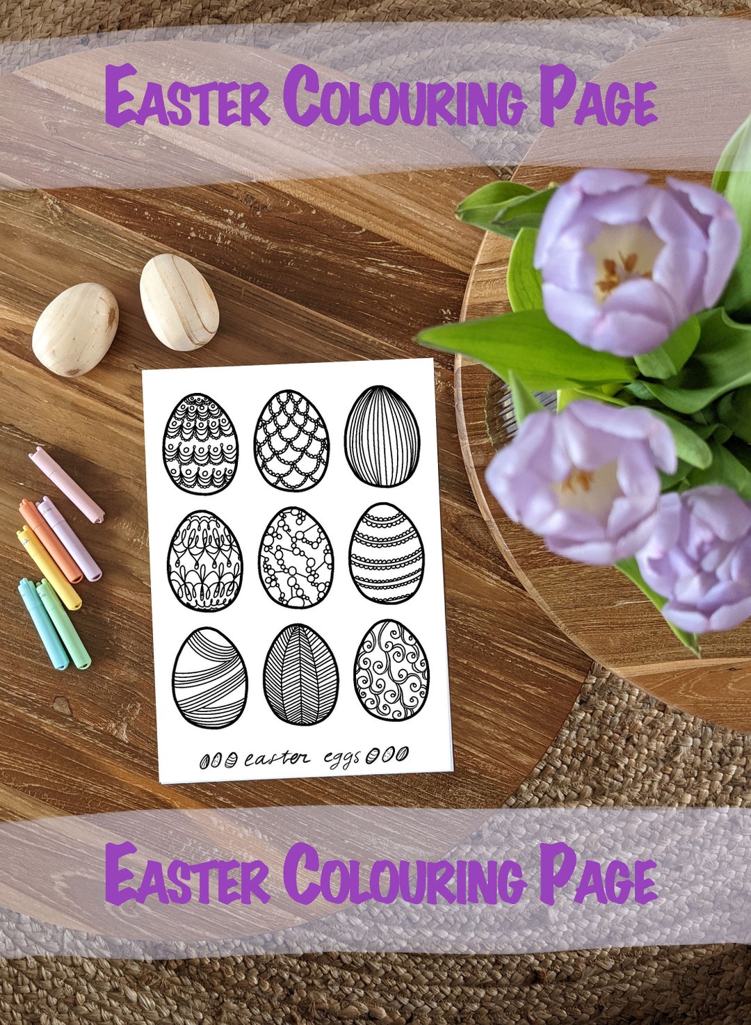 Detailed Easter Eggs Coloring Page PDF | Easter Activity | Printable ...