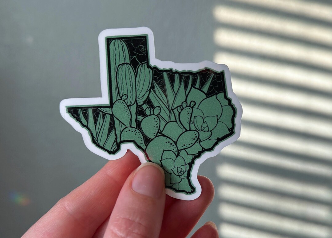 Texas Botanical Sticker | TX Cactus and Succulent Sticker | TX Lover ...