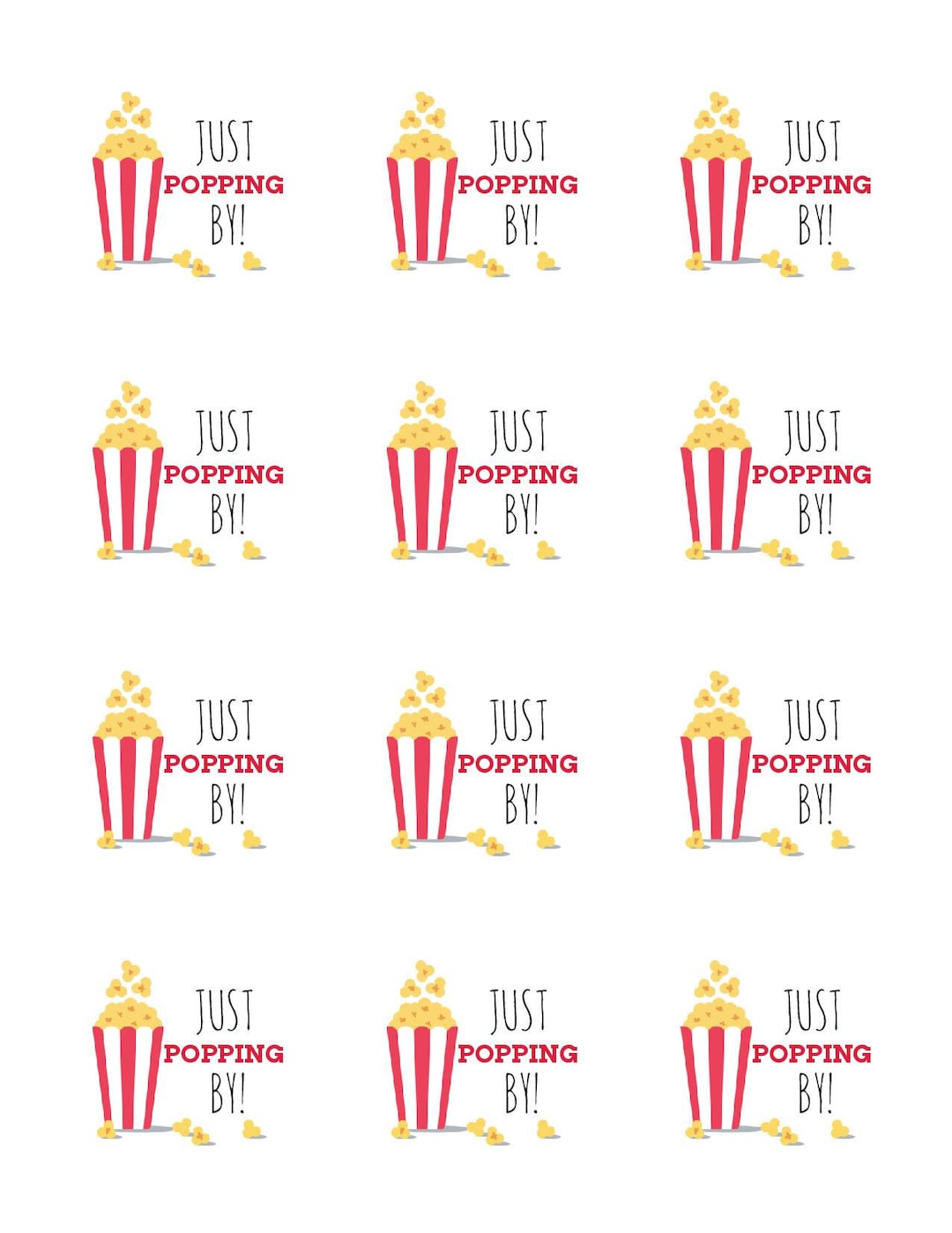 Just "popping" by Stickers - 12 Stickers per Sheet - Etsy