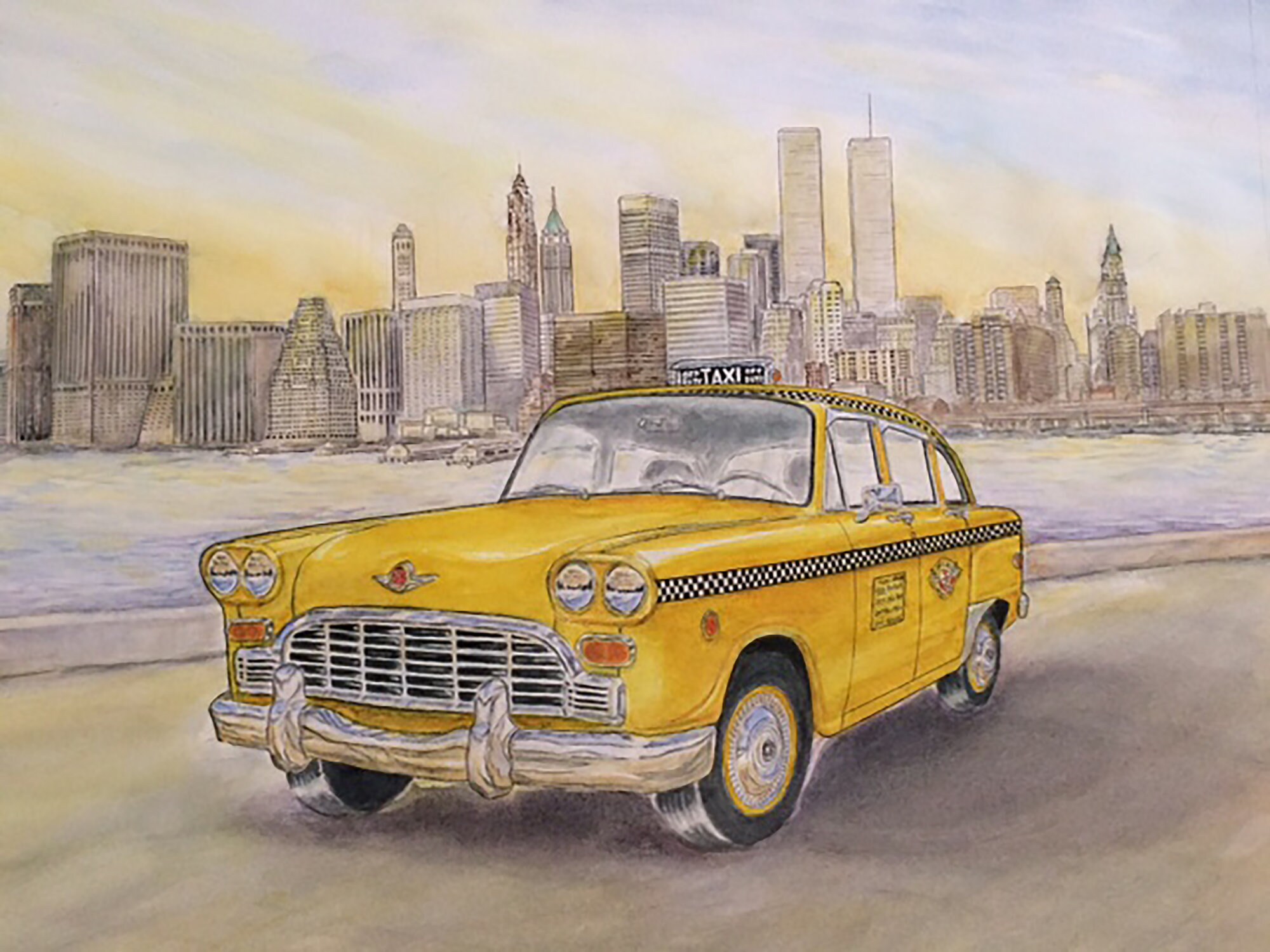 Checker Cab Print - Etsy