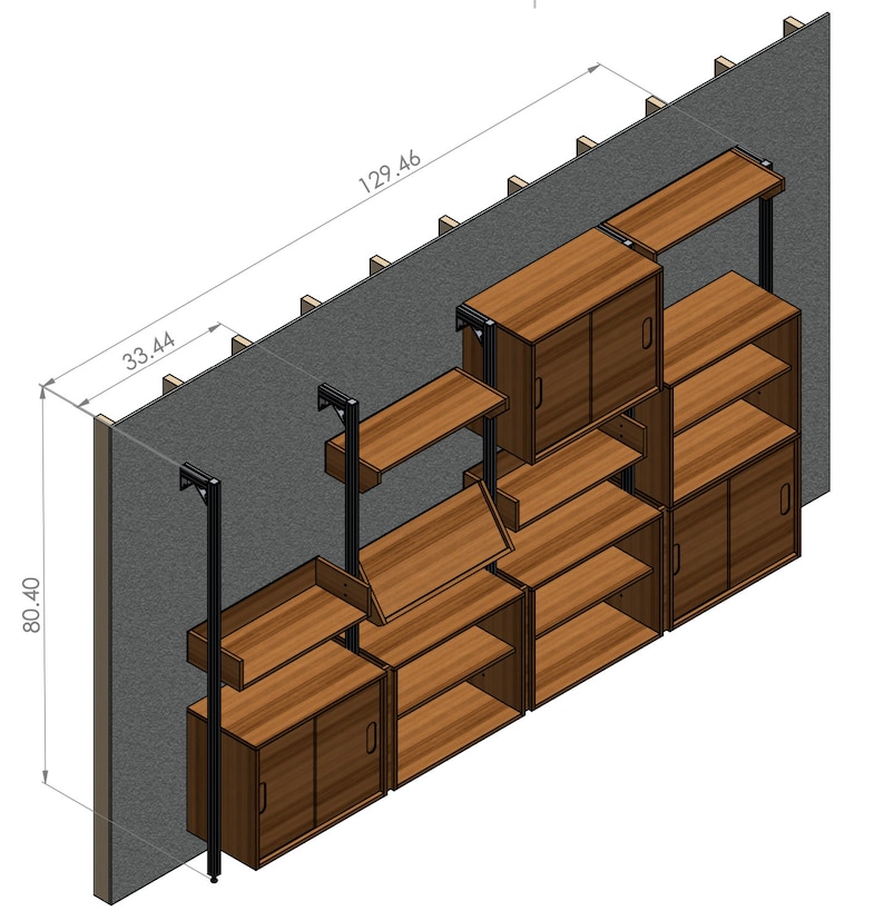 DIY Modular Shelving: 3 Shelf Cabinet PDF 35 Page Plans Easy to Build W ...