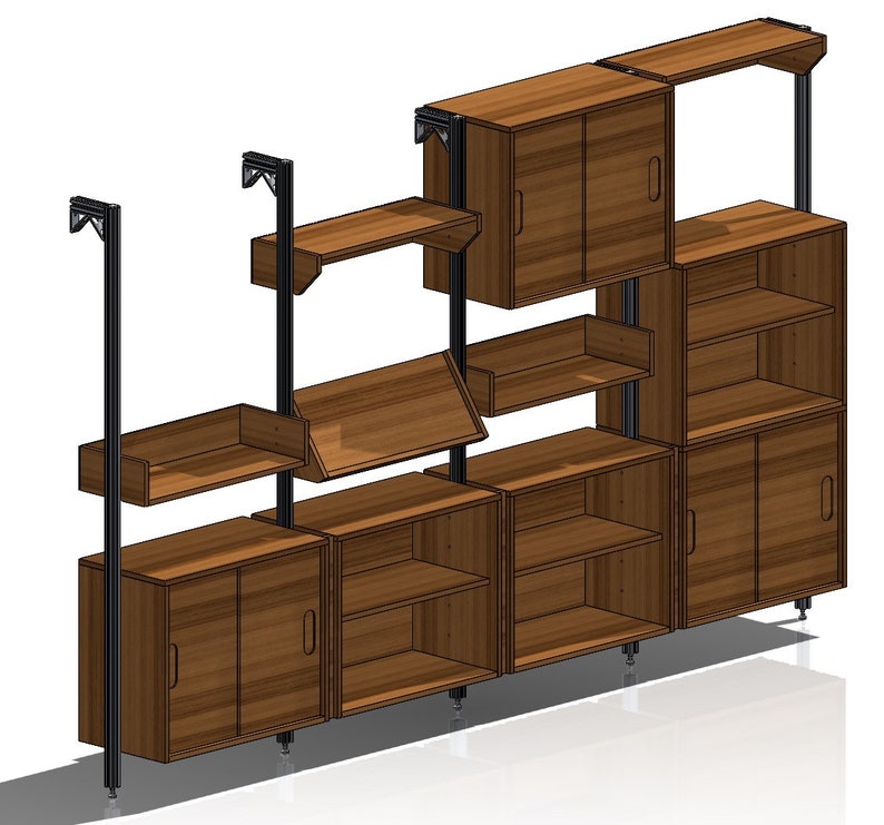 DIY Modular Shelving: 3 Shelf Cabinet PDF 35 Page Plans Easy to Build W ...