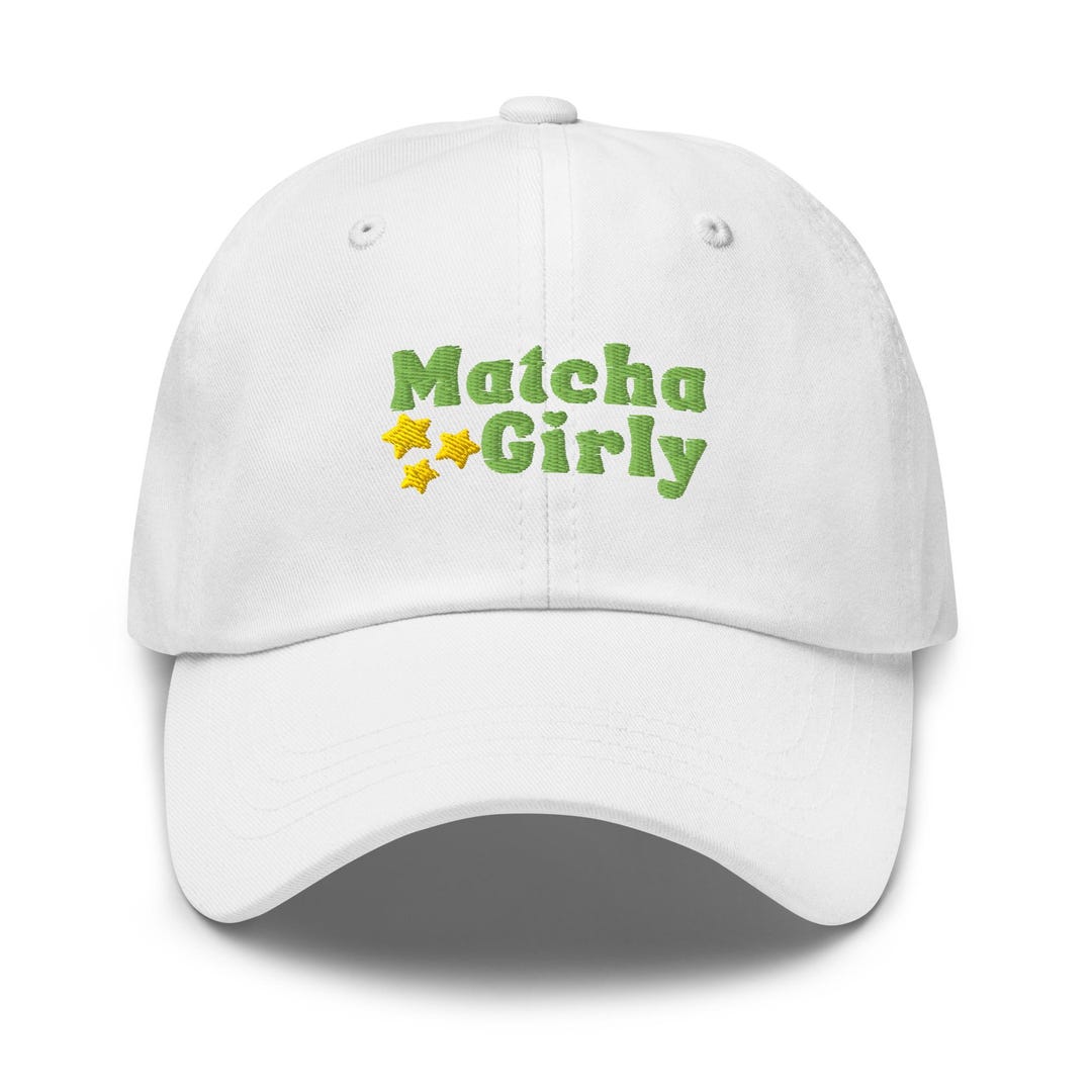 Matcha Girly Embroidered Hat, Matcha Hat ,matcha Girl, Matcha Girls ...