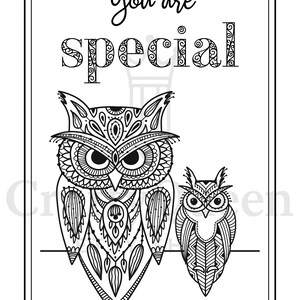 Mindful Affirmations Coloring Pages | Owl Coloring Bundle | Positive ...