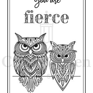 Mindful Affirmations Coloring Pages | Owl Coloring Bundle | Positive ...