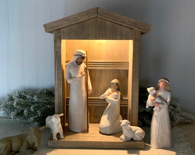 Nativity Creche Stable Includes Floor Hand-crafted Reclaimed Wood ...