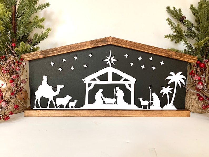 Nativity Display / Wood Nativity Scene Simple Nativity Set - Etsy