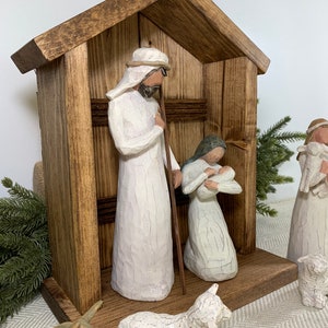 Wood Nativity Stable / Stable for Willow Tree Creche Nativity Manger ...
