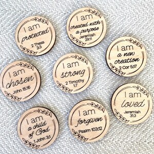 Scripture Pocket Tokens / Set of 12 / 2 Colors /bible Study Gift Ideas ...