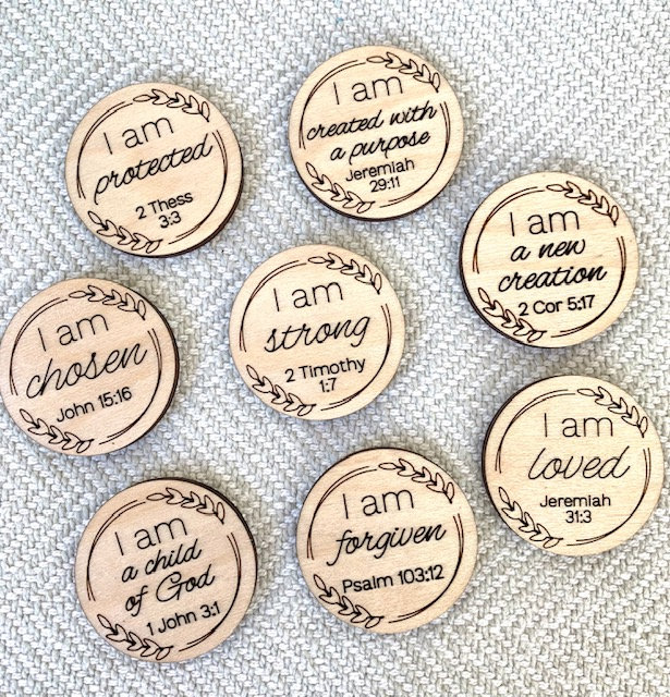 Scripture Pocket Tokens / Set of 12 / 2 Colors /bible Study Gift Ideas ...