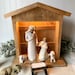 Wood Nativity Stable W/ Light / 3 Sizes Stable Fits Willow Tree ...