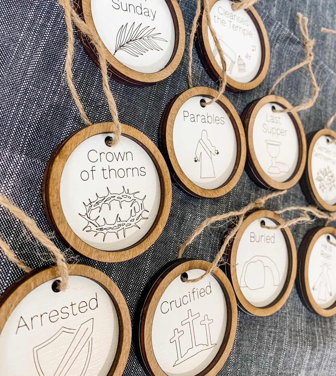 Holy Week Easter Ornaments / Set of 10 / Easter Advent / Holy - Etsy