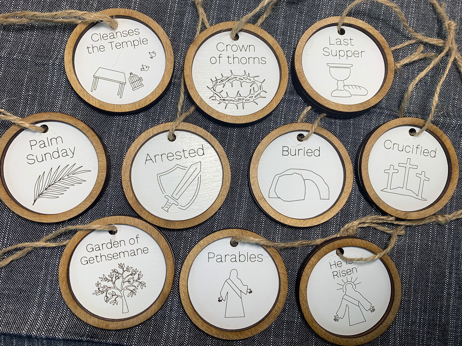 Holy Week Easter Ornaments / Set of 10 / Easter Advent / Holy - Etsy