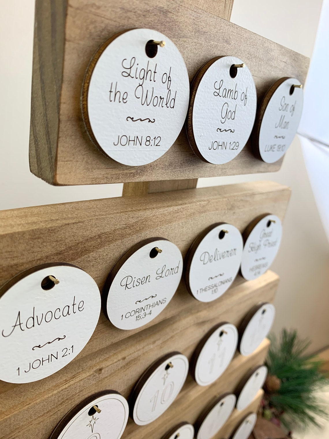 Names of Jesus Advent Calendar/ Tree Advent Countdown / Wood Advent ...