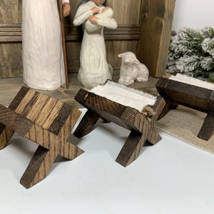 Nativity Manger /cradle for Willow Tree Nativity Wood Manger for Willow ...