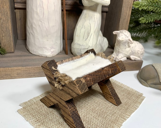 Nativity Manger /cradle for Willow Tree Nativity Wood Manger for Willow ...
