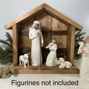 Wood Nativity Stable / 2 Sizes / Stable Fits Willow Tree Nativity ...