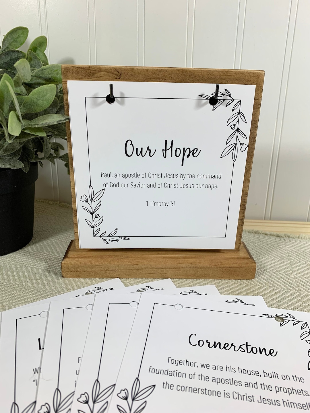 Names of Jesus Scripture Cards W/ Stand /25 Name Set / Verse of the Day ...
