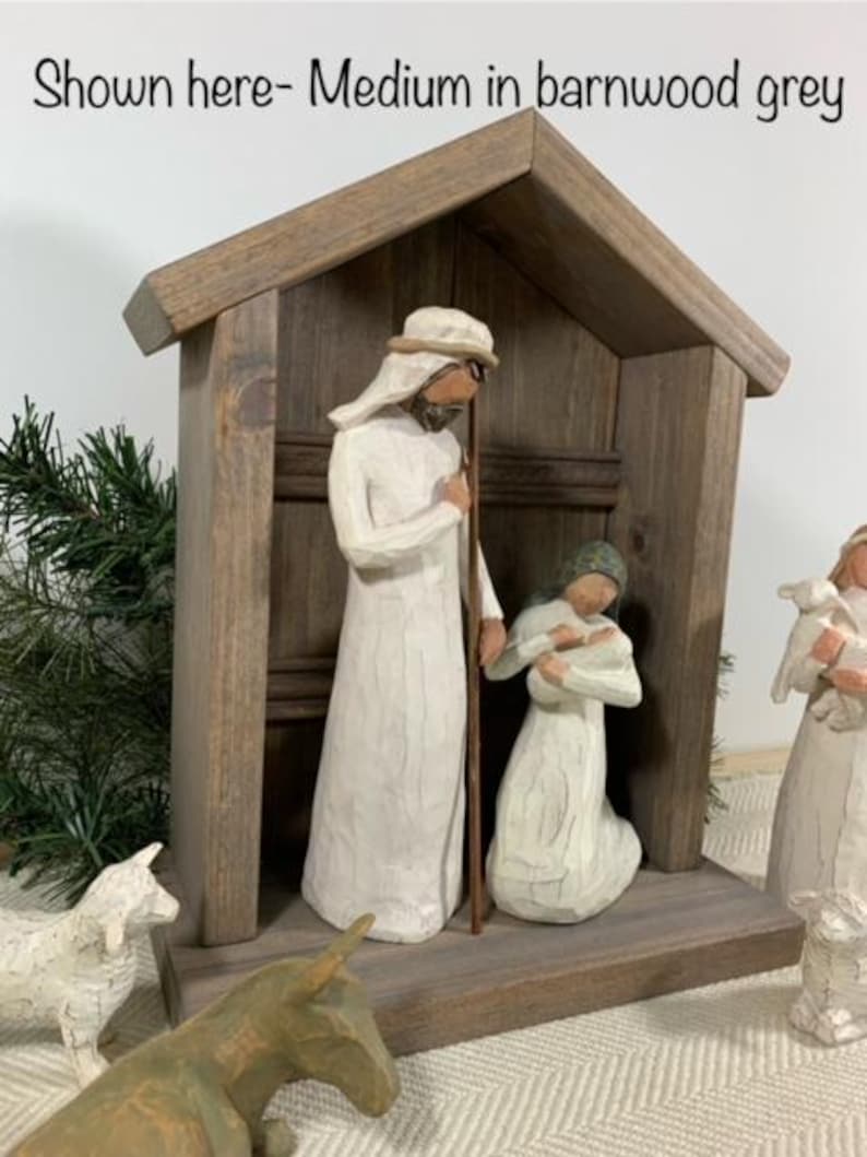 Wood Nativity Stable / 3 Sizes / Stable Fits Willow Tree Nativity ...