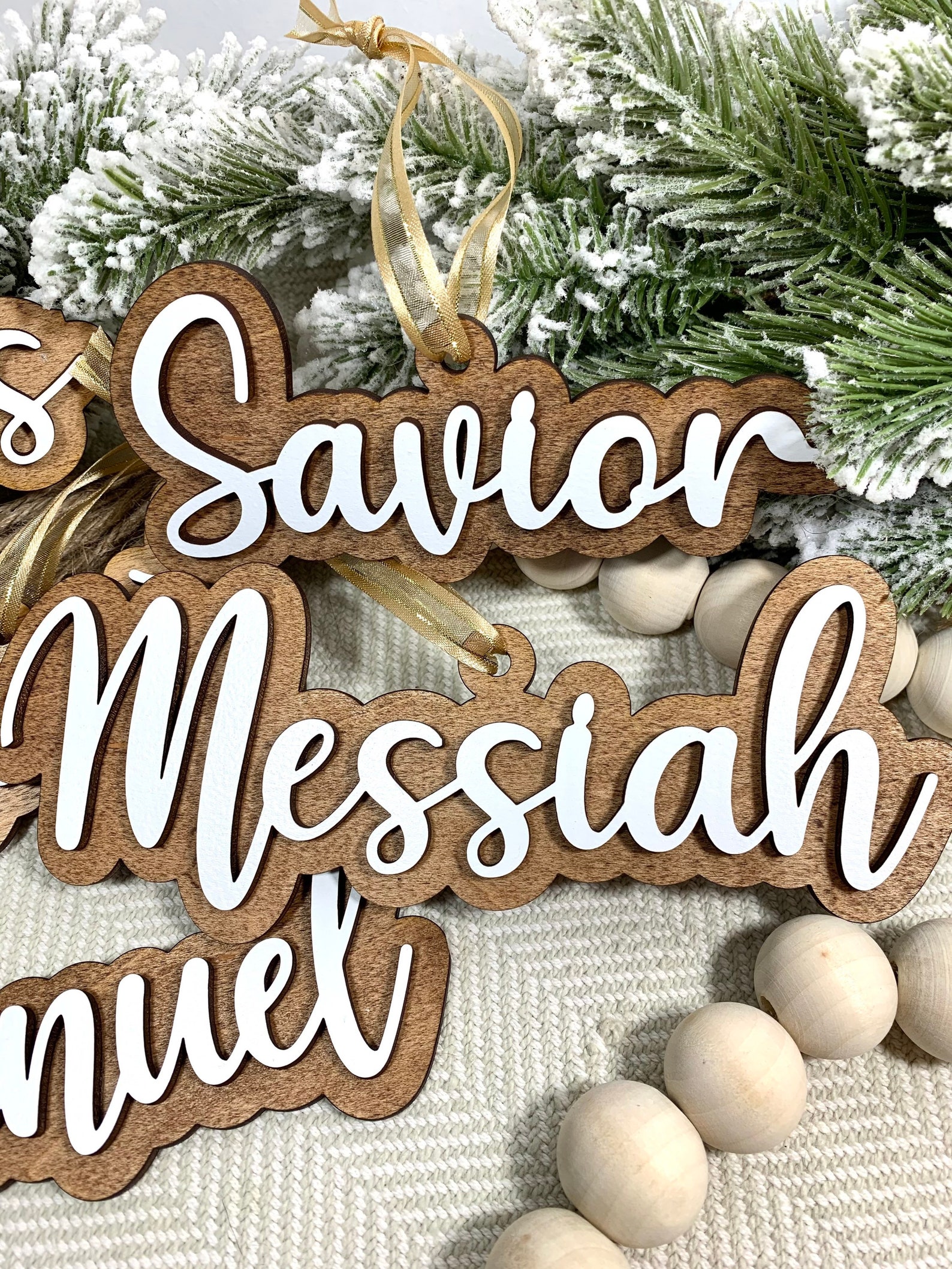 Name of Jesus Ornaments/ 2-layer Quality Maple Name of Christ Ornaments ...