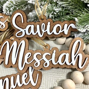 Name of Jesus Ornaments/ 2-layer Quality Maple Name of Christ Ornaments ...