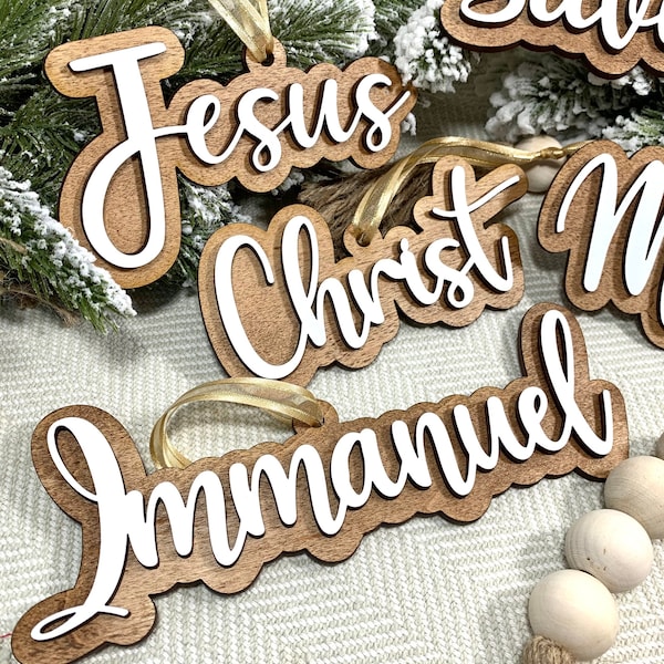 With Pictures Names Of Jesus Ornaments 25 Names Of Jesus Advent Cards ...
