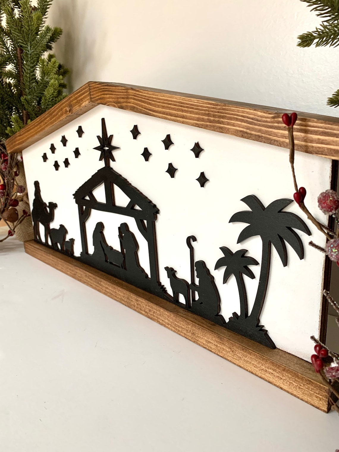 Nativity Display / Wood Nativity Scene Simple Nativity Set - Etsy