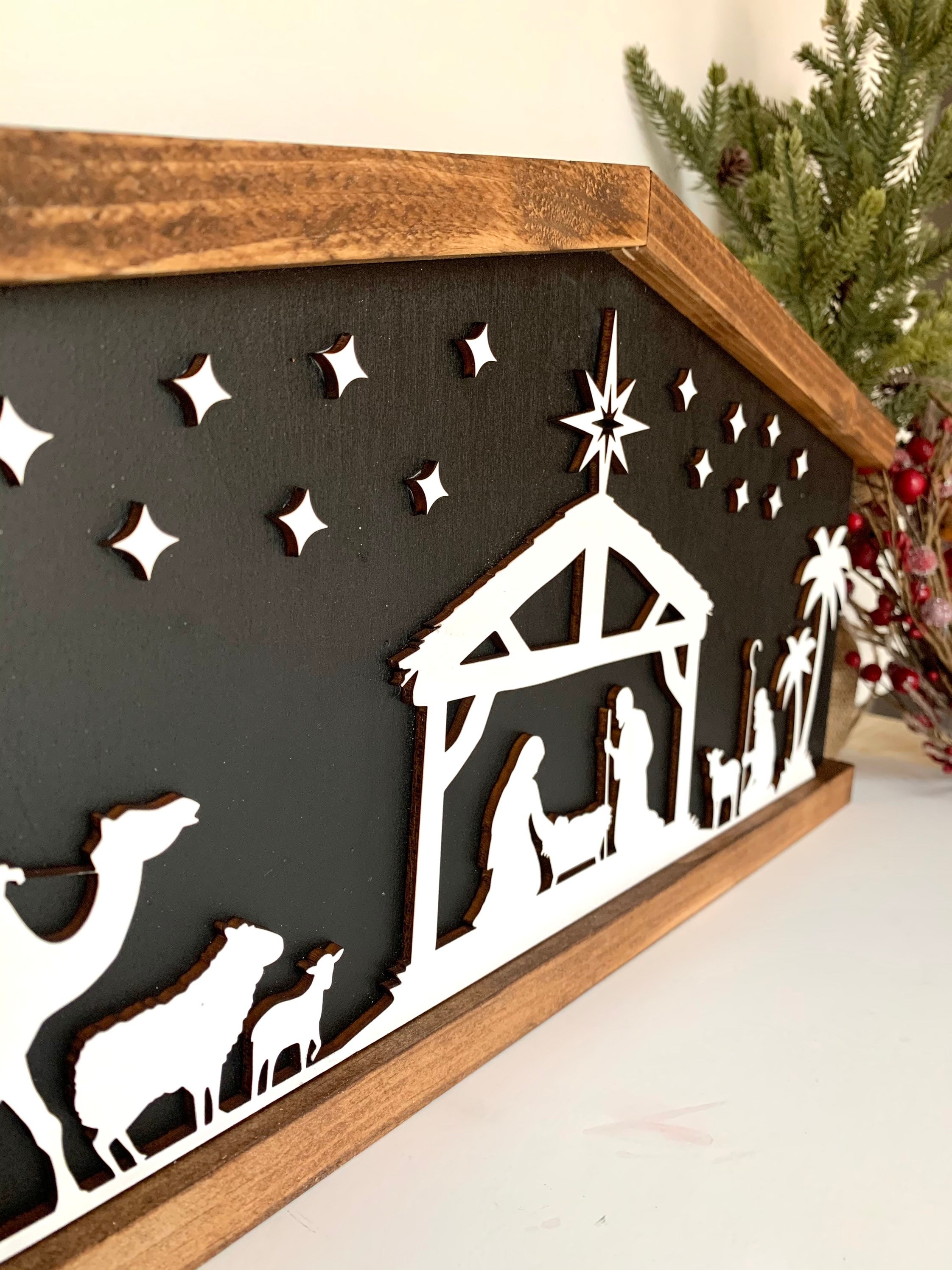 Nativity Display / Wood Nativity Scene Simple Nativity Set - Etsy