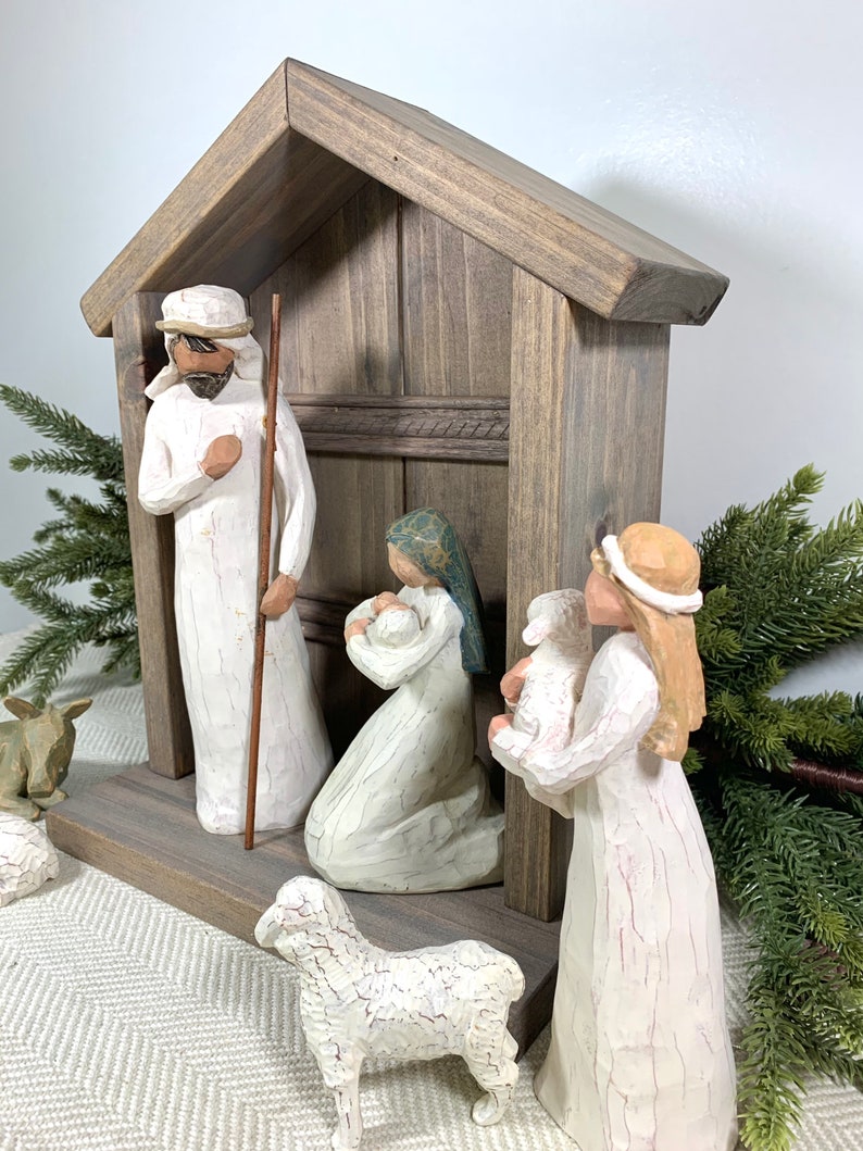 Wood Nativity Stable / 3 Sizes / Stable Fits Willow Tree Nativity ...