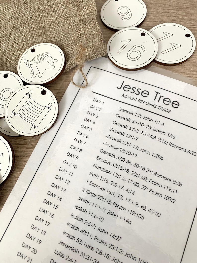 Jesse Tree Ornaments and Tree / Jesse Tree Advent Ornaments - Etsy