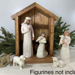 Wood Nativity Stable / Stable for Willow Tree Creche Nativity Manger ...