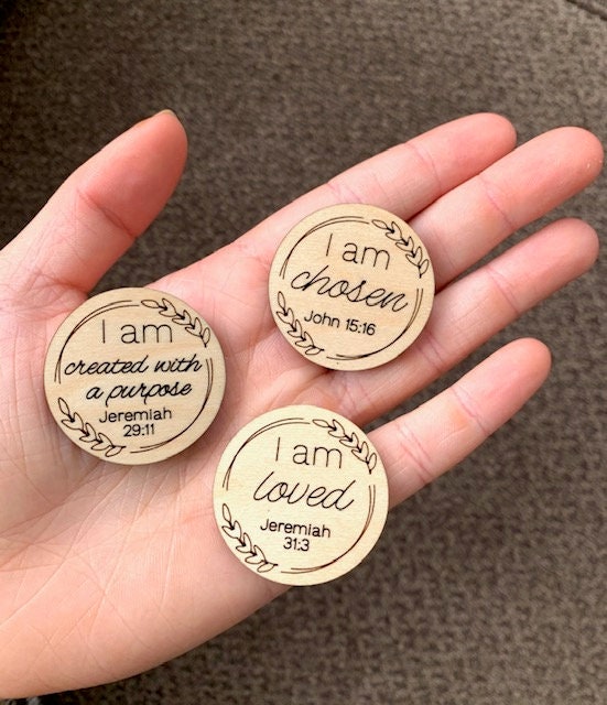 Scripture Pocket Tokens / Set of 12 / 2 Colors /bible Study Gift Ideas ...