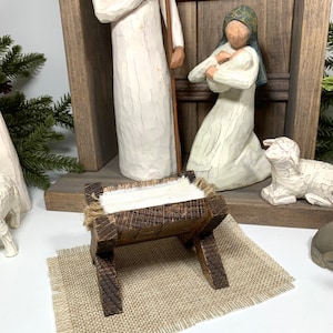 Nativity Manger /cradle for Willow Tree Nativity Wood Manger for Willow ...