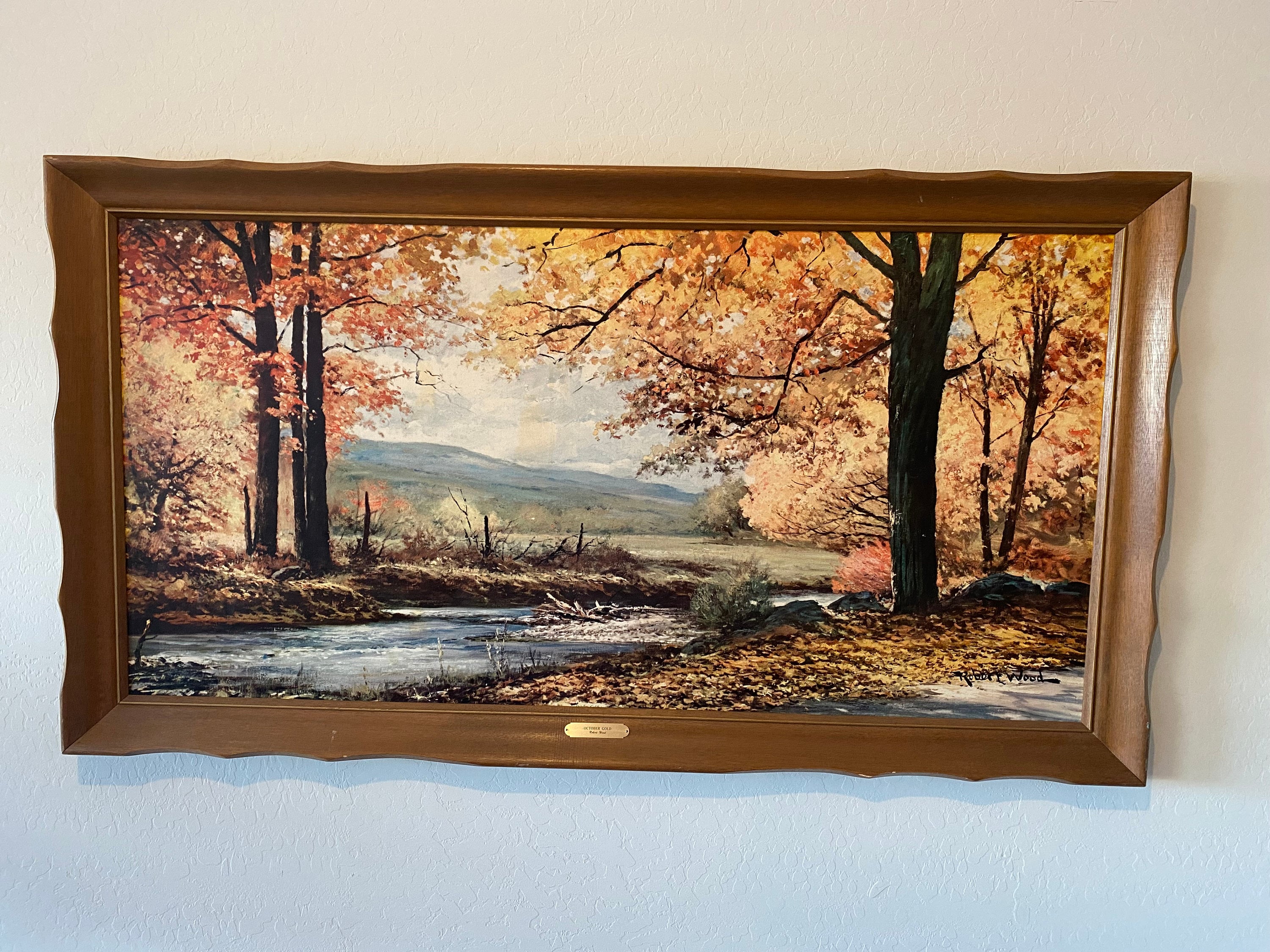 Vintage Robert Wood October Gold Picture Painting Wood Wooden Frame ...
