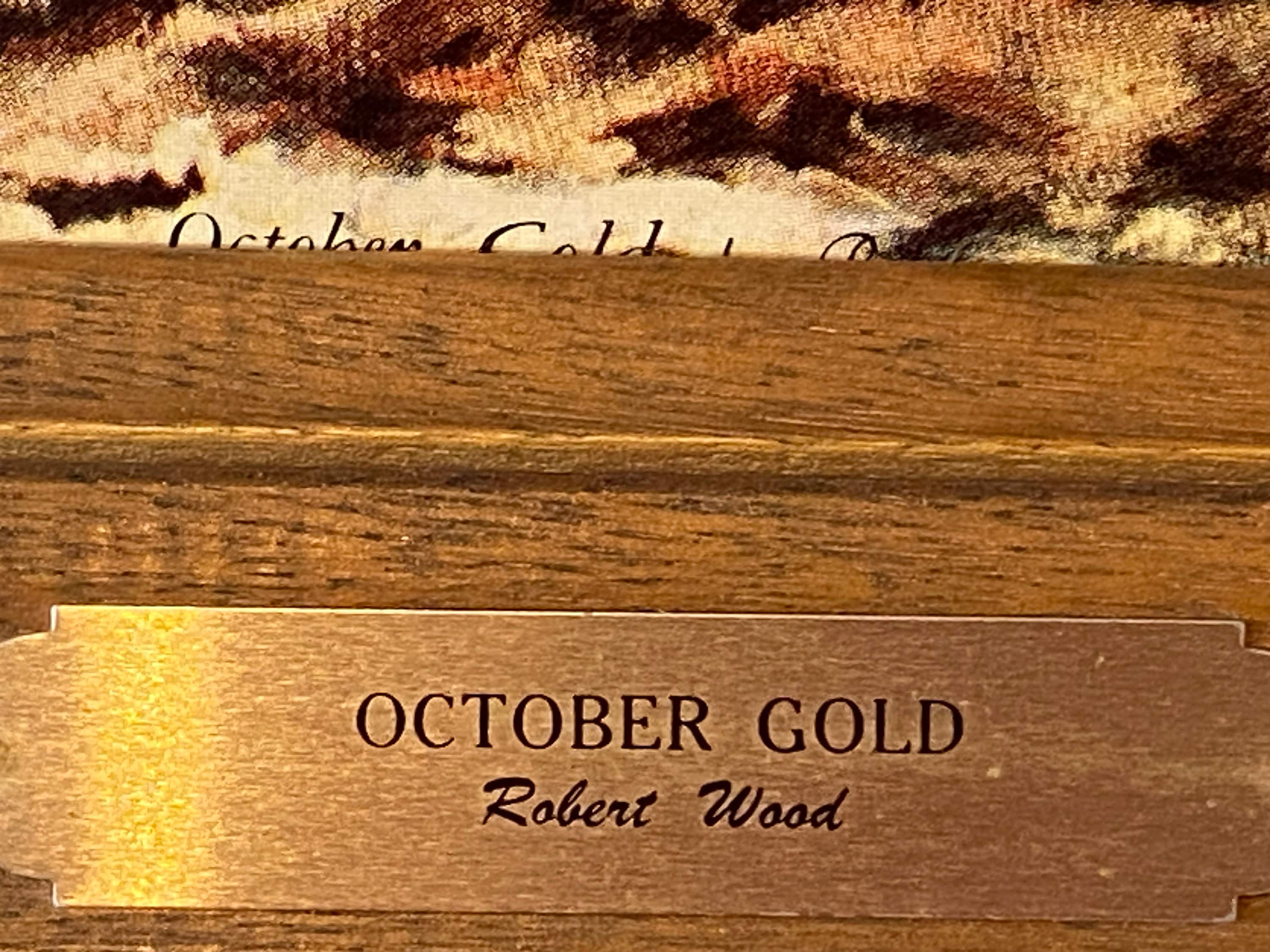 Vintage Robert Wood October Gold Picture Painting Wood Wooden Frame ...