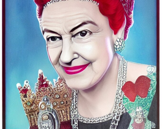 Punk Queen Queen Elizabeth Home Decor Wall Art Print Limited Edition ...