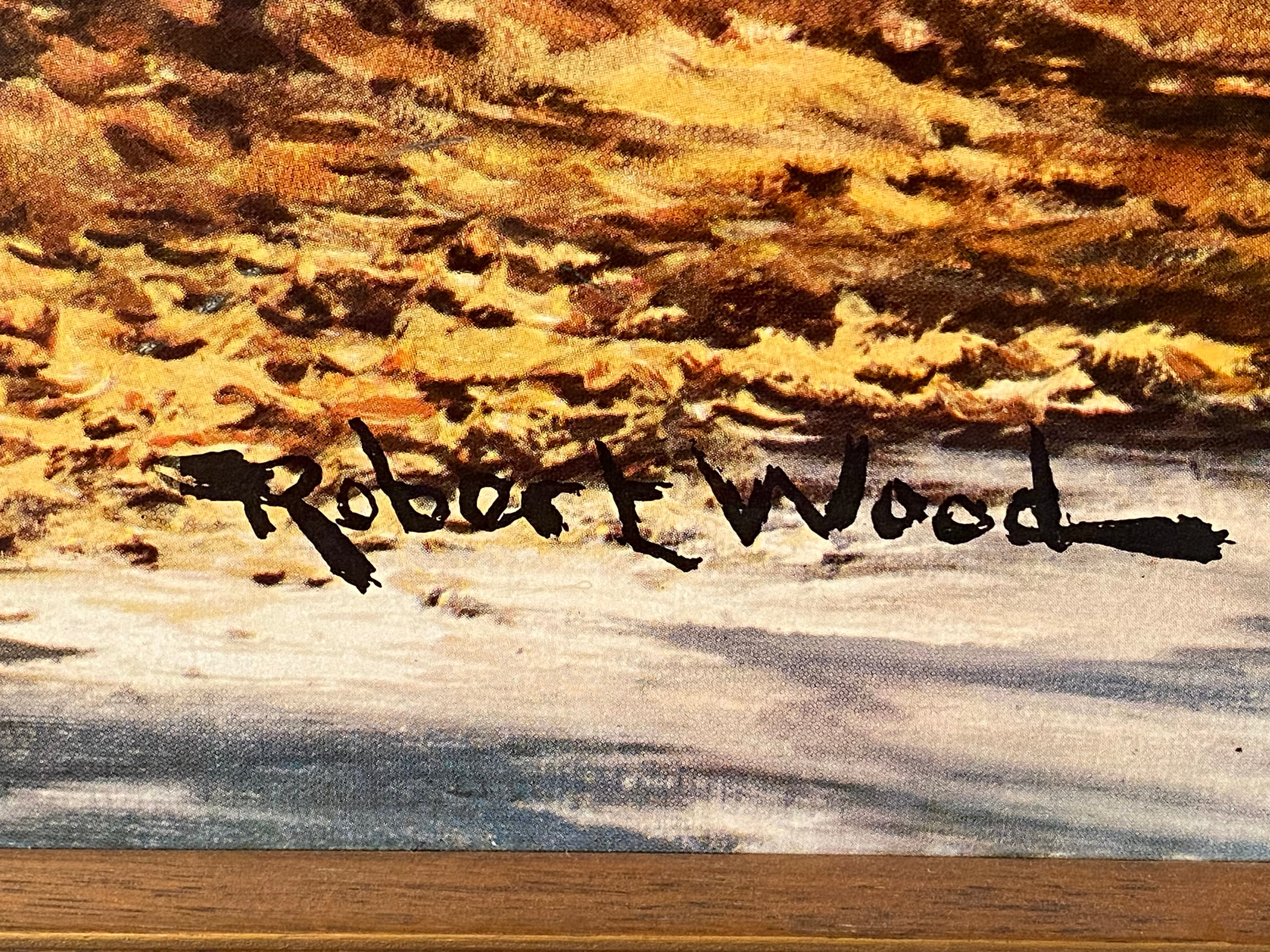 Vintage Robert Wood October Gold Picture Painting Wood Wooden Frame ...