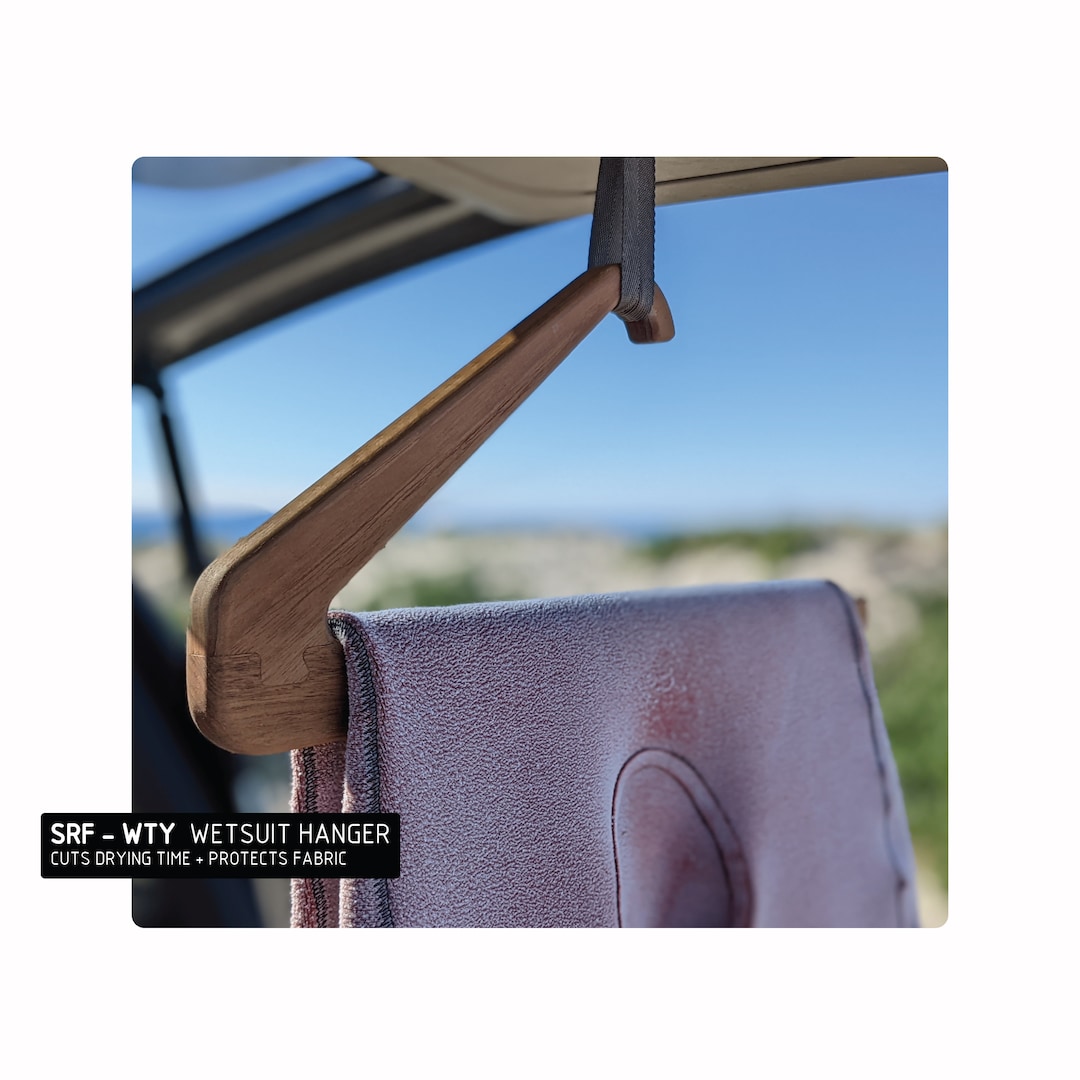 Teak Wetsuit Hanger / Wetsuit Storage / Surf Accessories / Surf Fast ...