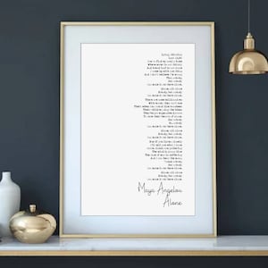 Maya Angelou Poem Print Alone Poetry Quote Print Minimalist - Etsy