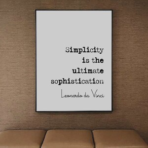 Leonardo Da Vinci Quote Print Simplicity is the Ultimate Sophistication ...