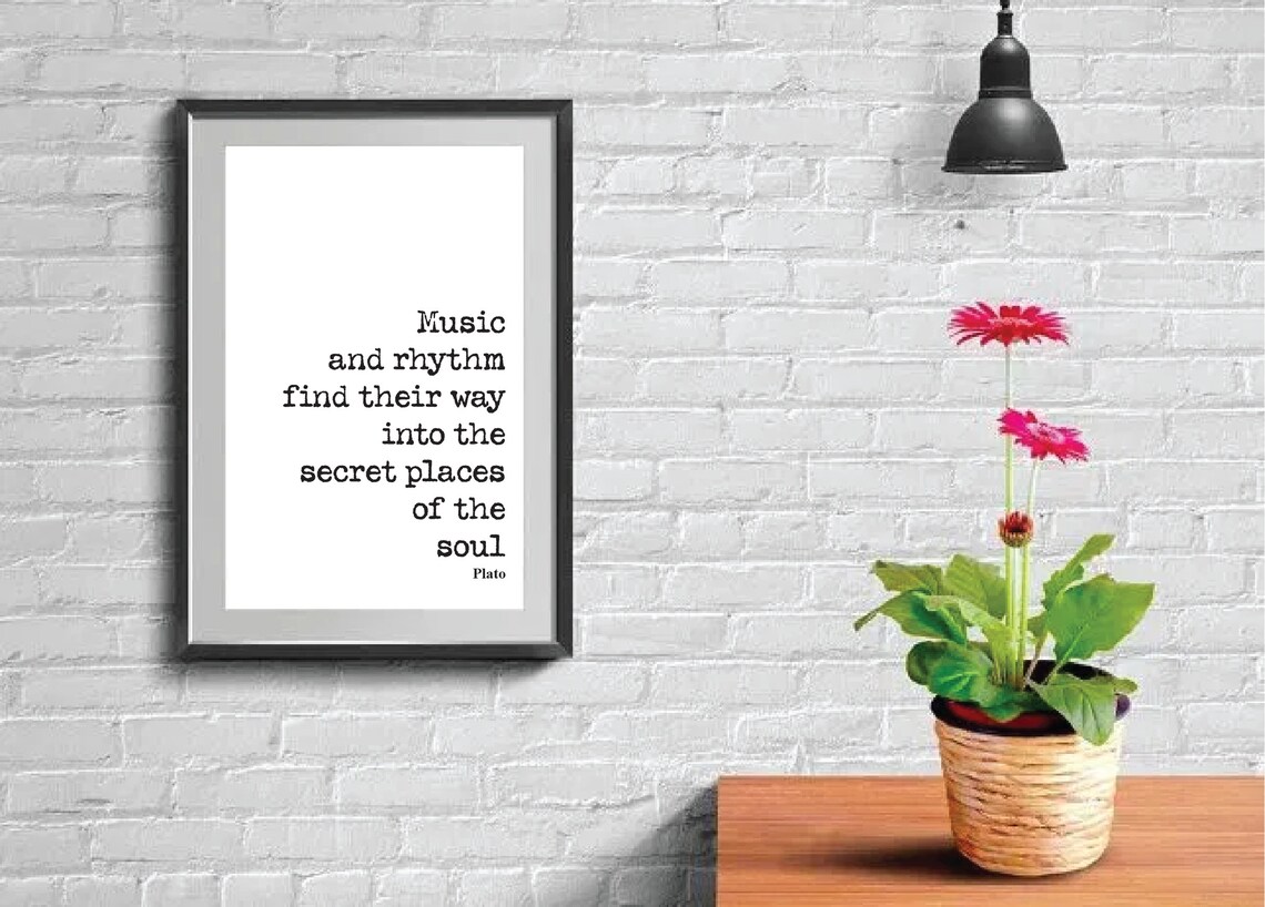 Plato Quote Print Music and Rhythm Find Their Way Into The | Etsy