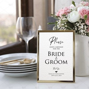 Personalised Wedding Day Sign Guestbook Print Please Leave A Message ...