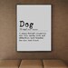 Dog Definition Print Gift for Dog Lovers Monochrome Vintage Typewriter ...