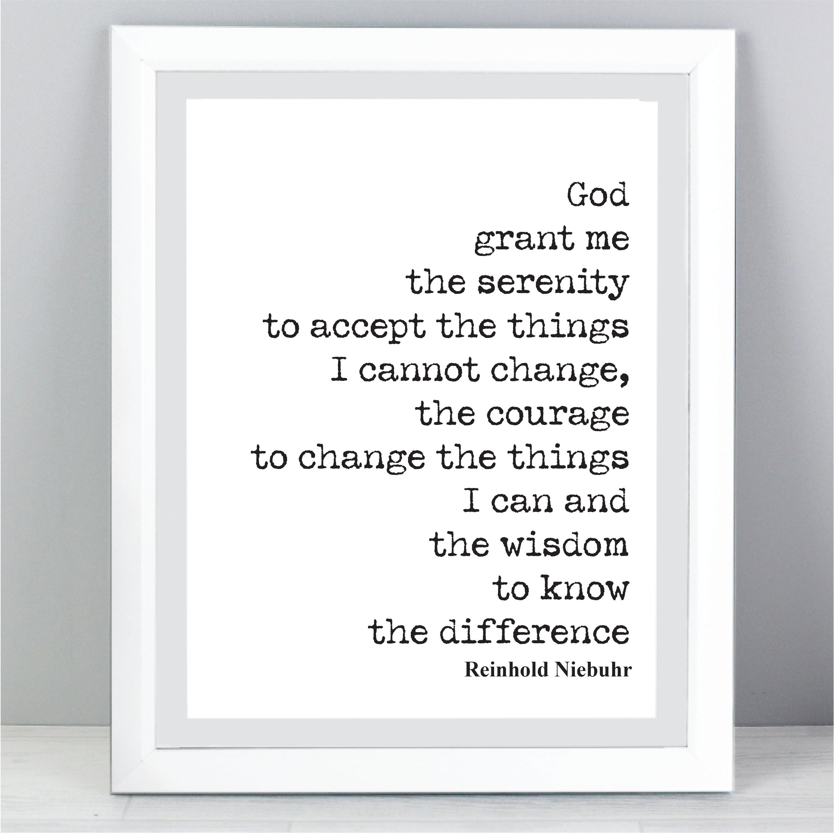 Serenity Prayer Print AA Meeting Group Therapy Speech Reinhold - Etsy ...