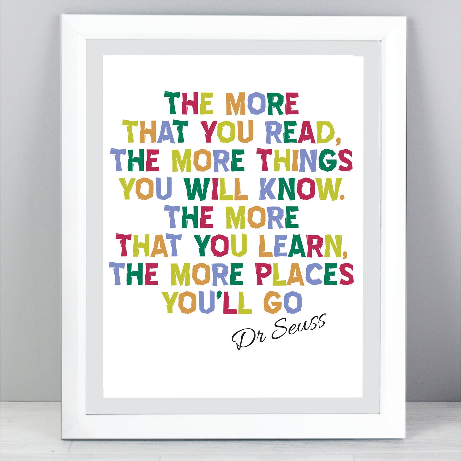 Dr Seuss Nursery Quote Print the More That You Read Dr. Seuss | Etsy UK