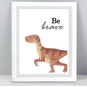 Set of 6 Children's Dinosaur Nursery Prints Wall Art Playroom Dinosaur ...