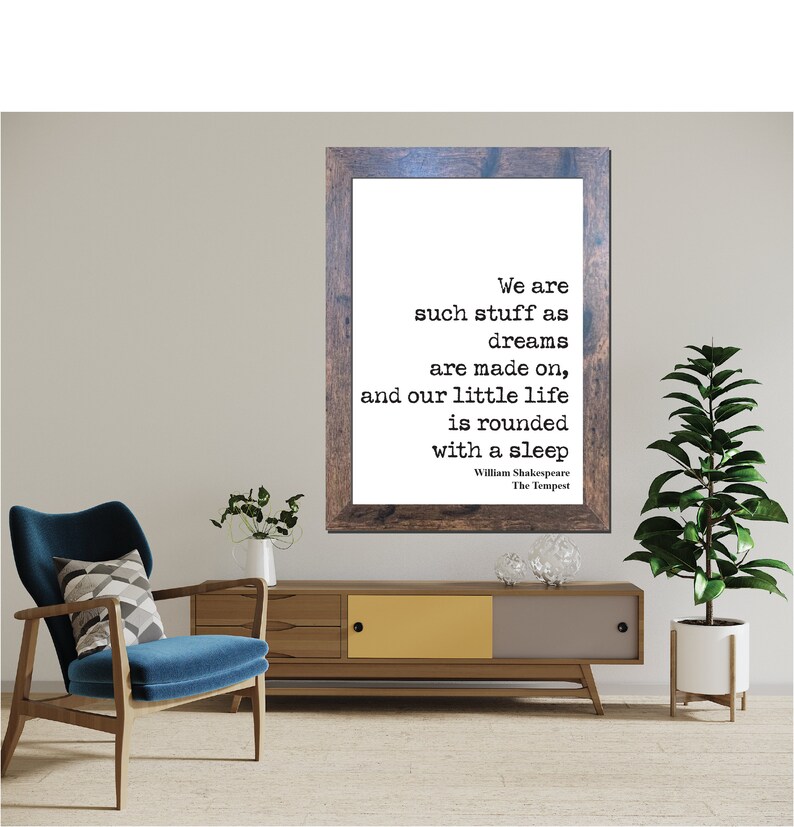 William Shakespeare Quote Print the Tempest Wall Art Dreams | Etsy